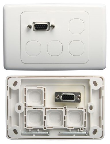2000 Series Wall Plate Clipsal VGA Compatible 4 Blank Supplied Double ...