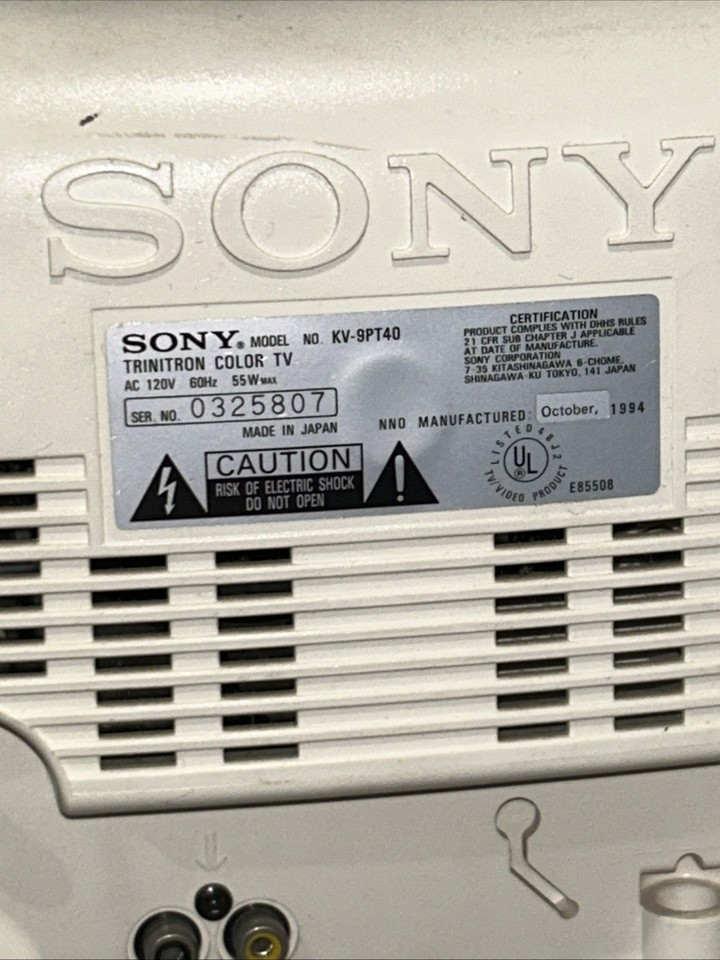 Sony Trinitron KV-9PT40 White CRT TV With Remote Tested And Working | eBay