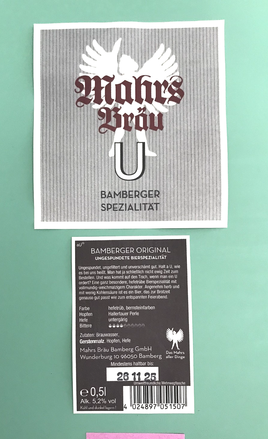 Bieretikett - Beer Label , MAHRS BRÄU " U " , Bamberg / Oberfranken ...