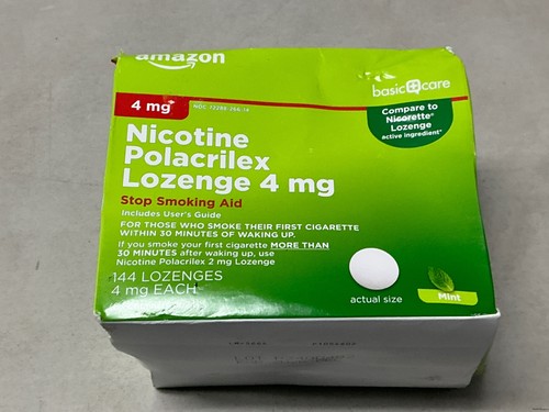 Amazon Basic Care Lozenge Nicotine Polacrilex 4 mg 144 Mint | eBay