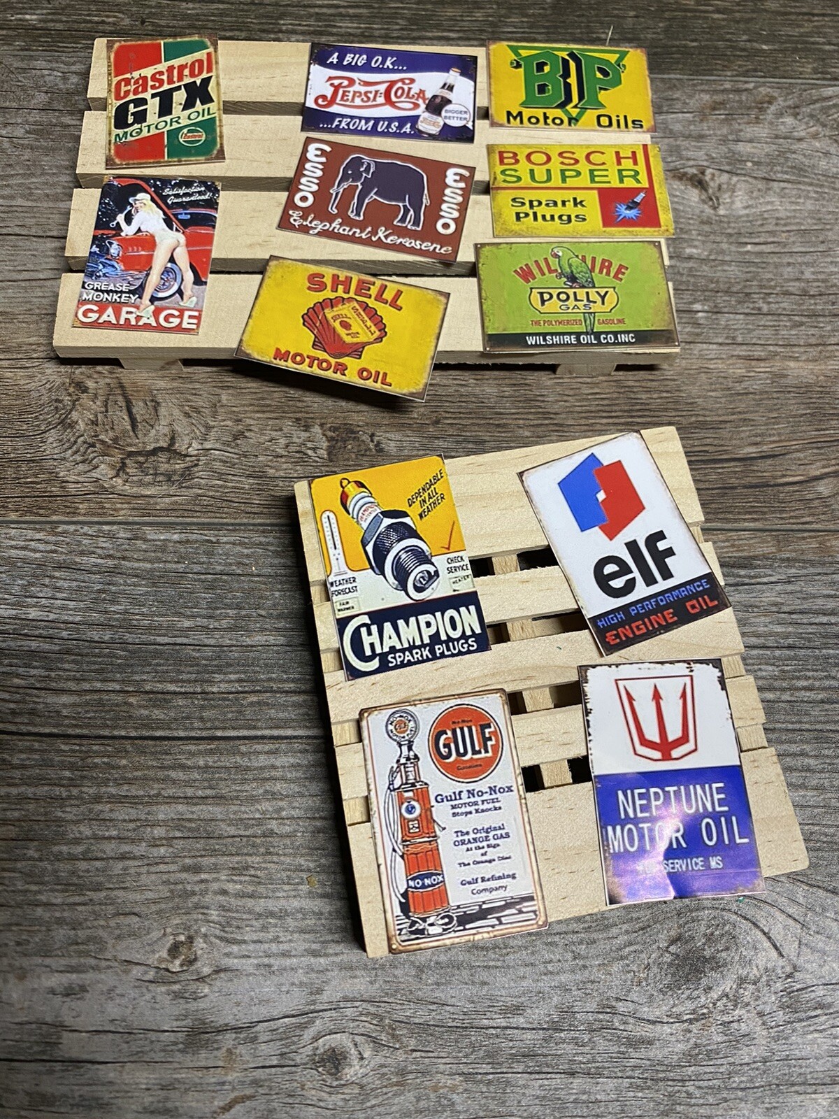 Pressed Steel Toy Scale Garage Sign Stickers Lot 2 Diorama Nylint Tonka ...