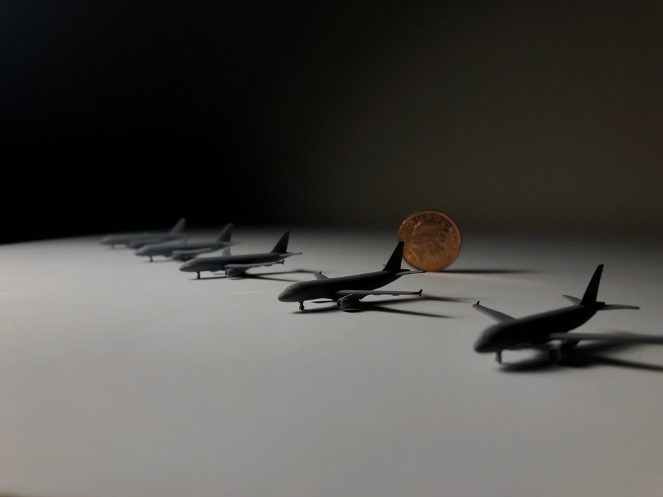5pcs Architectural Scale 1:1000 Plane Figures Aircraft Commercial ...
