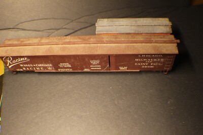 HOn3 scratch-built wood (double length) box car (wagon & carriage ...