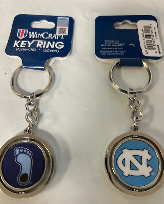 North Carolina Tar Heels Spinner Keychain Ring ( set of two ) | eBay