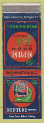 Matchbook Cover - Earle Restaurant Neptune Room Washington DC WEAR | eBay