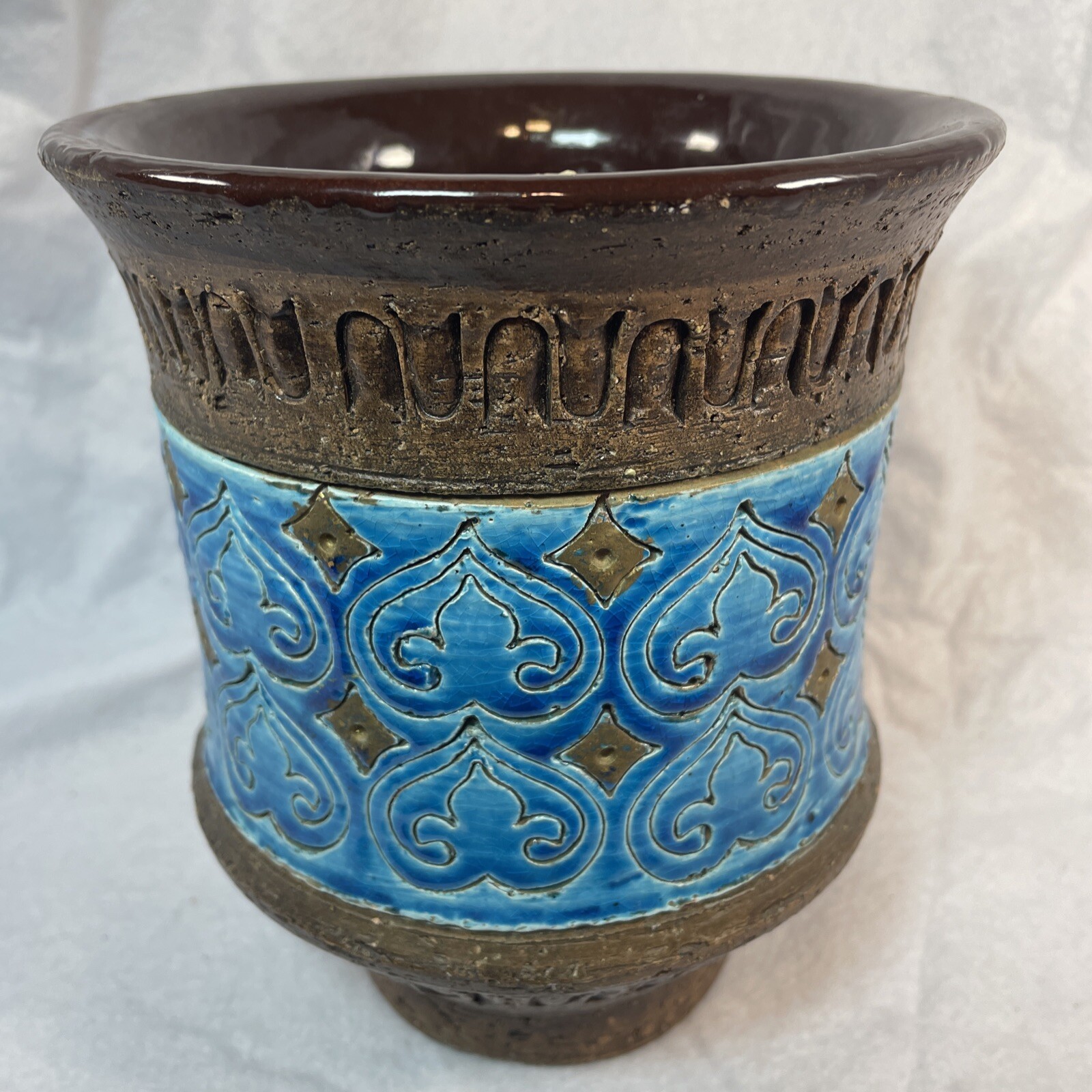 Rare Bitossi Pottery Vase Rimini Blue Aldo Londi Mid Century Modern ...