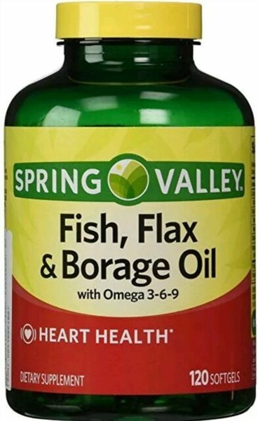 Spring Valley Fish Flax & Borage Oil Dietary Supplement Softgels 120 ...