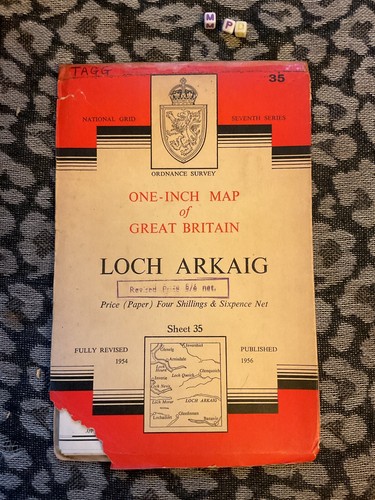 Vintage Ordnance Survey map , LOCH ARKAIG , Hiking , Walking , Rambling ...