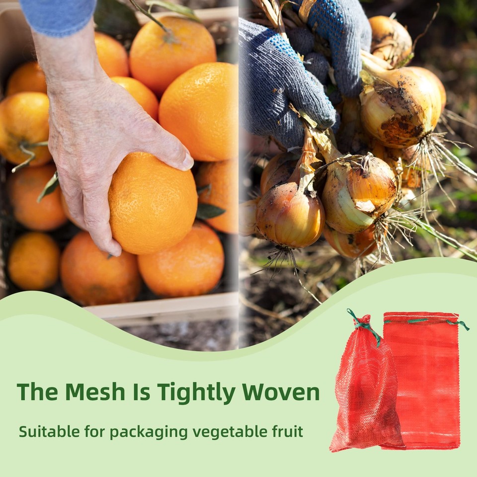 10 Lb Mesh Onion Bags 11"—18" Mesh Produce Bags Hanging Reusable ...