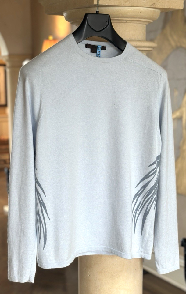 Reiss Pale Blue Lightweight Sweater with Wrap-Around Wing Design, Men's ...