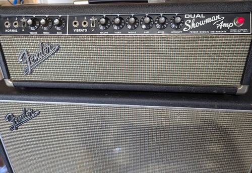 1967 Fender Dual Showman Amp and 2x15 Speaker Cabinet Blackface Vintage ...