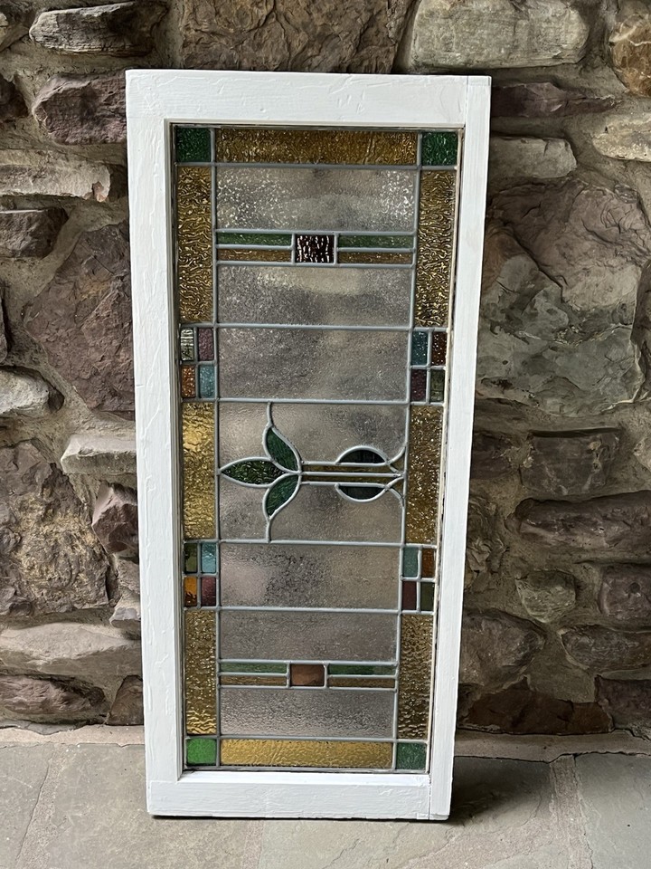 ANTIQUE STAINED GLASS WINDOW, COAL REGION PA, 1920s VG CONDITION | eBay