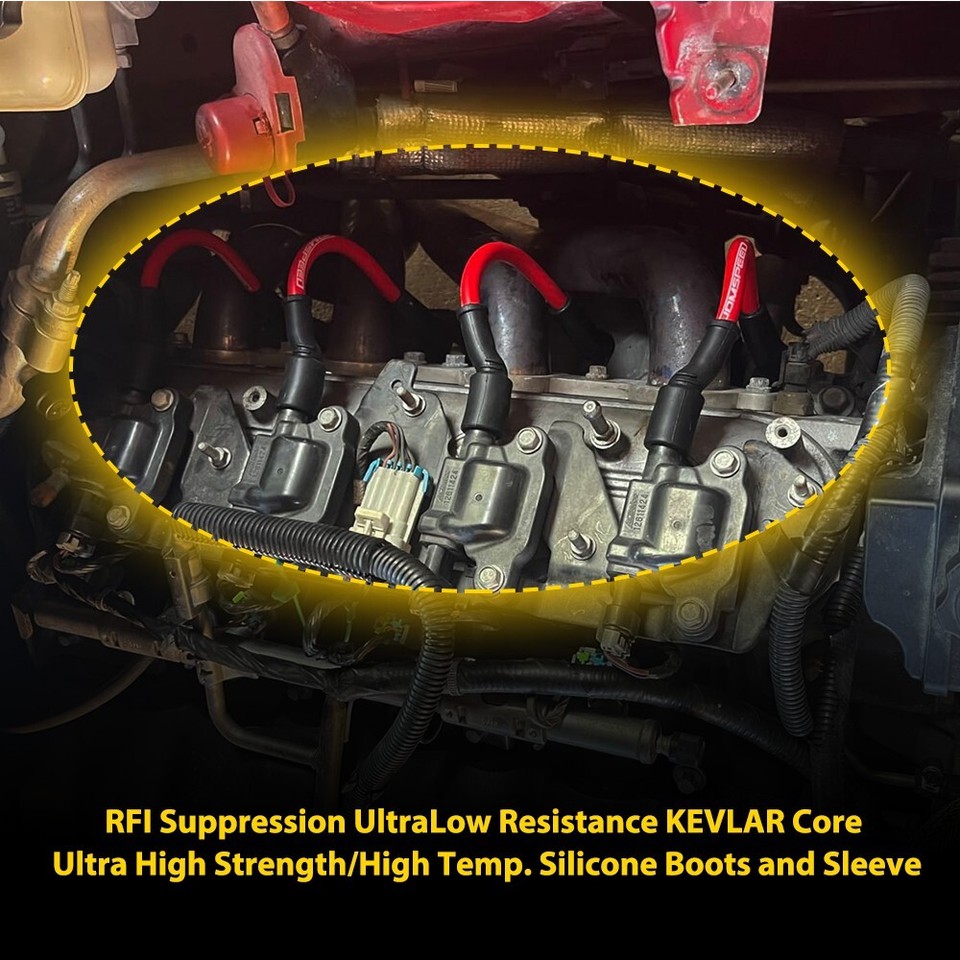 10.5mm FOR LSx LS1 LS2 LS3 LS6 LS7 High Heat Spark Plug Ignition Wires ...