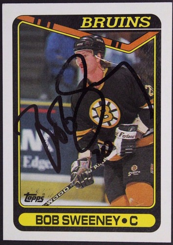 BOB SWEENEY Bruins Autograph 1990 Topps # 99 Signed Card JSA 16H | eBay