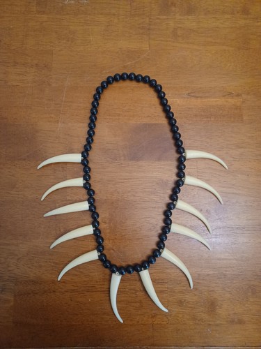 Stone Age Witch Doctor Bone Voodoo Fang Caveman Necklace Costume ...