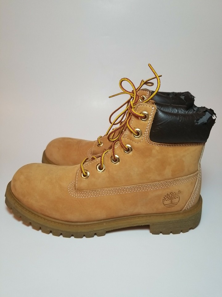 Timberland 12909 Junior's 6" Premium Waterproof Boots Wheat Nubuck Boys ...