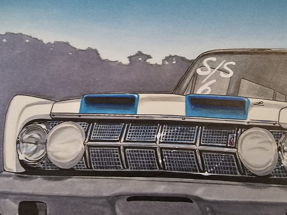 Fast Eddie Schartman 1964 Mercury Comet Original Art Drag Racing Tim ...