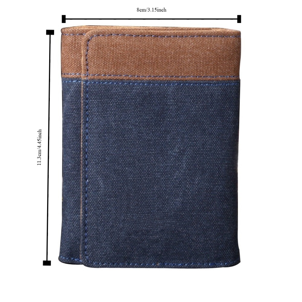 Large Capacity Three Fold Bag Denim Fabric Coin Purse New Wallet | eBay ...