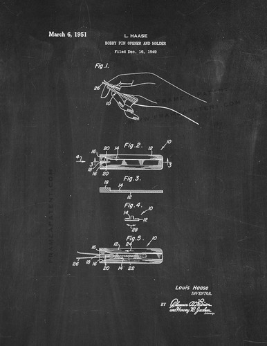 Bobby Pin Opener and Holder Patent Print Chalkboard | eBay