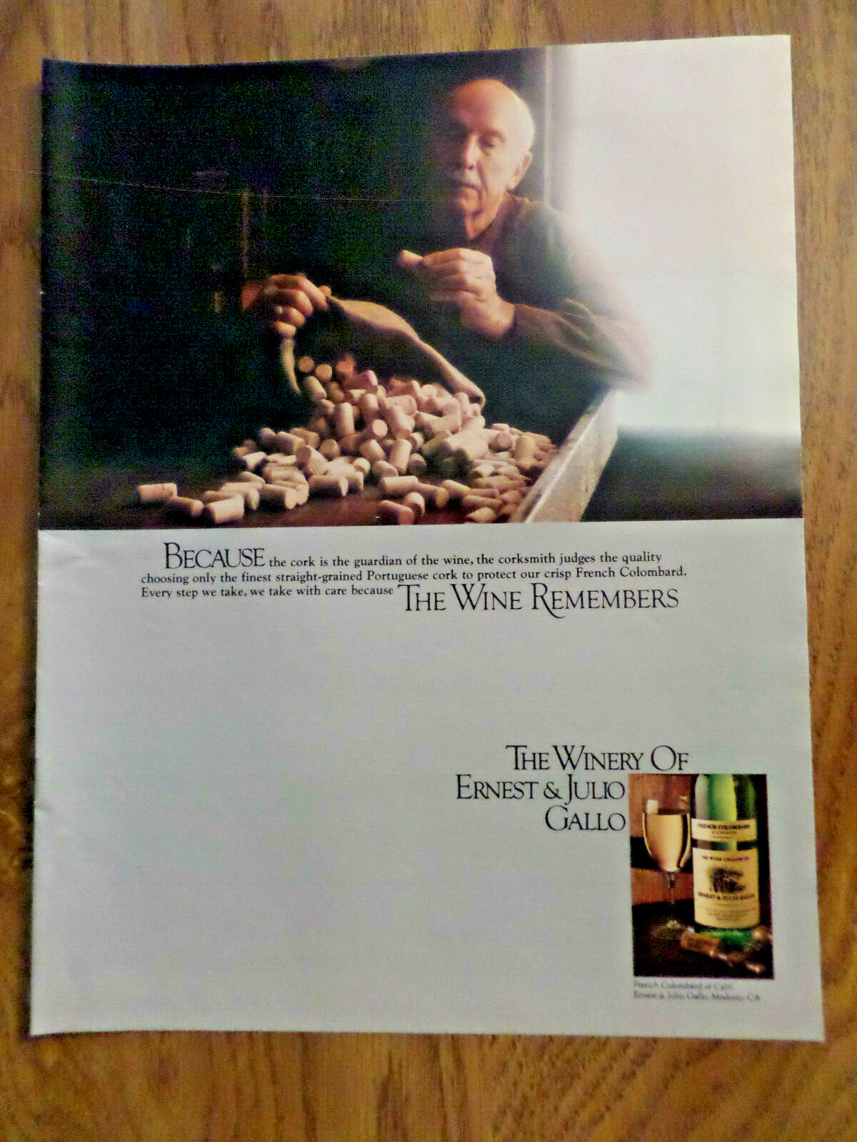 1980 Winery of Ernest Julio Gallo Modesto CA Ad Cork is the Guardian of ...