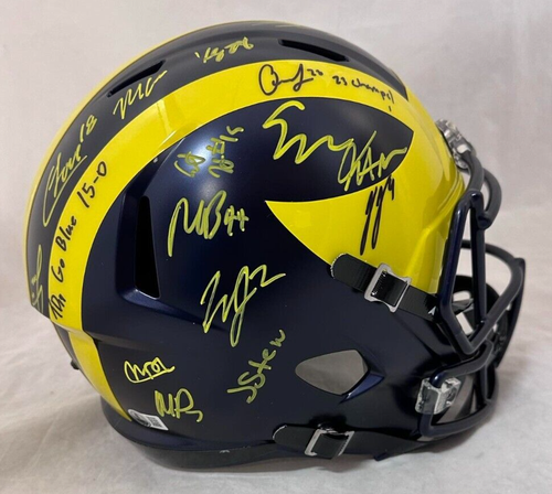 NEW MICHIGAN WOLVERINES SIGNED SPEED REP HELMET - JJ McCARTHY BLAKE ...