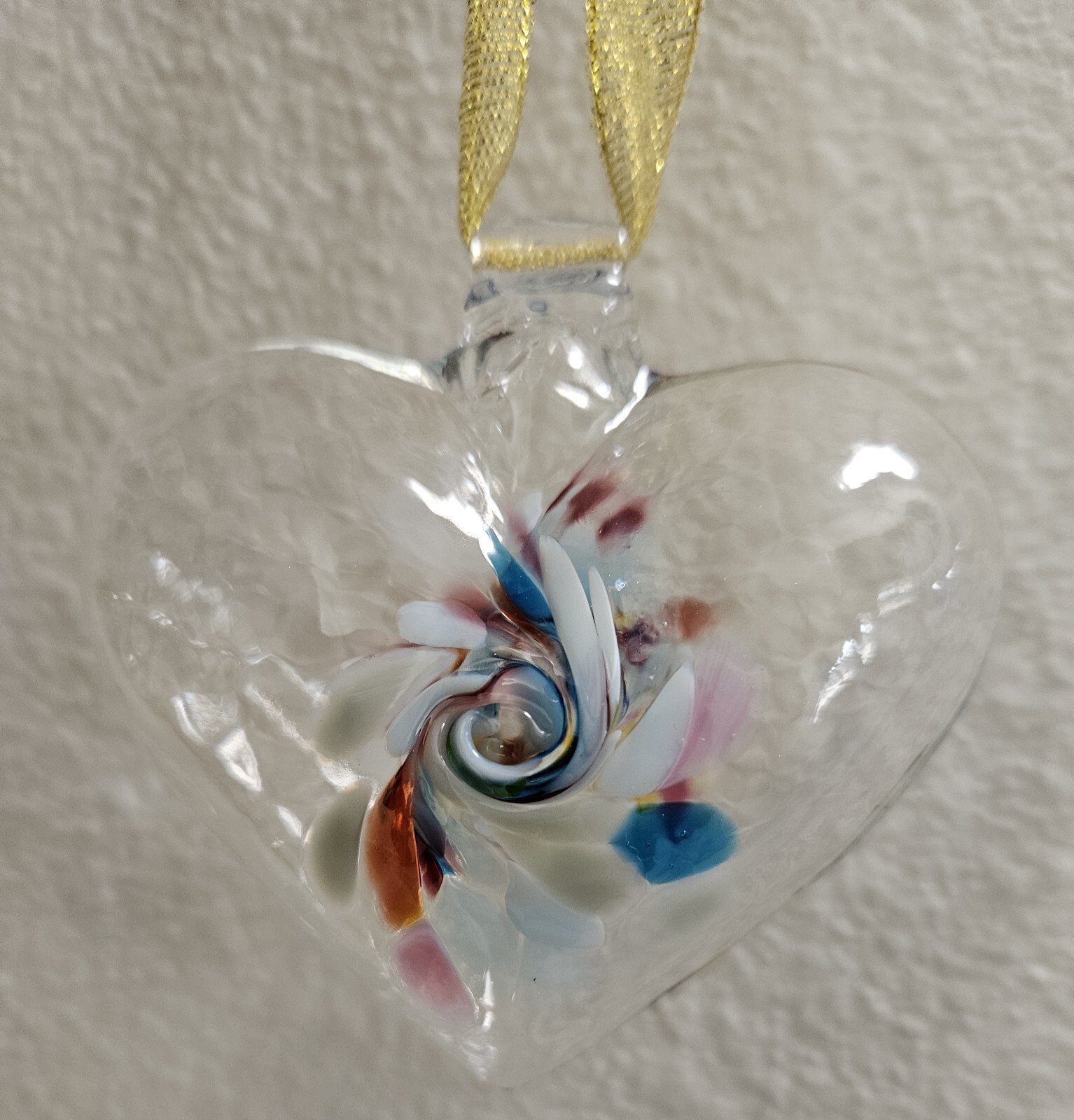 Heart Of Memories 3 Inch Kitras Art Glass Blown Lampwork Love Ornament ...