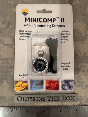 Compass: Mini-Comp II w/Lanyard MICRO Orienteering w/Rotating Bezel ...