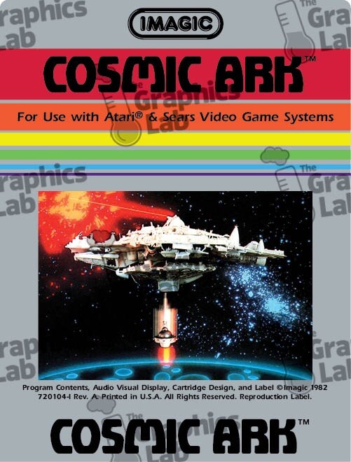 Atari 2600 Game Cartridge Replacement Label - Imagic - Cosmic Ark | eBay