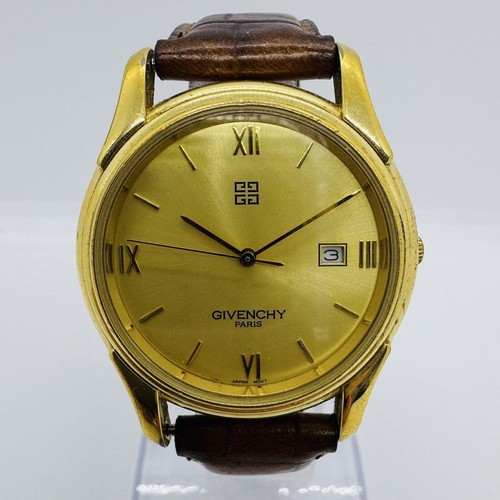 Givenchy Gold Color Vintage Date Watch Used | eBay
