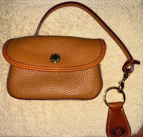 Vintage DOONEY & BOURKE Camel Pebble Leather SMALL Coin Purse With Key ...