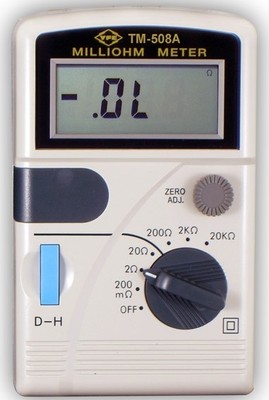 Digital Milliohm Meter Low Resistance Tester Range 1 Milliohm to 20K ...