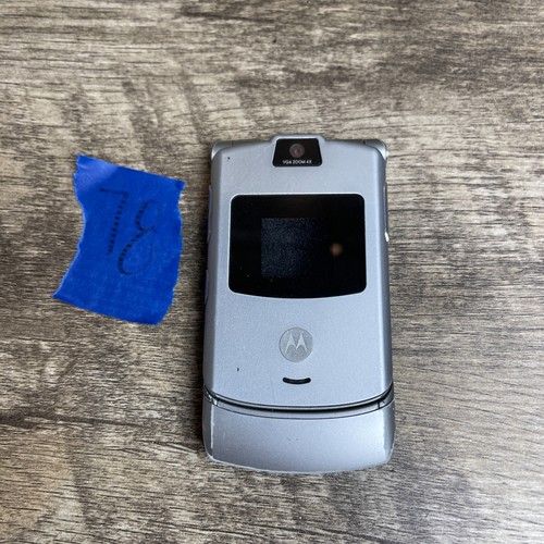 Motorola RAZR V3 Silver 2.2" TFT Display Bluetooth (Cingular) Flip Cell ...