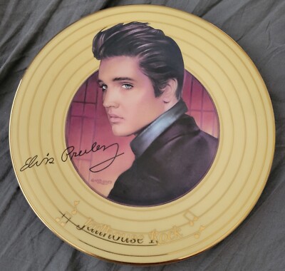 ELVIS PRESLEY "JAILHOUSE ROCK" "SOLID GOLD PLATE". PORCELAIN COLLECTORS ...