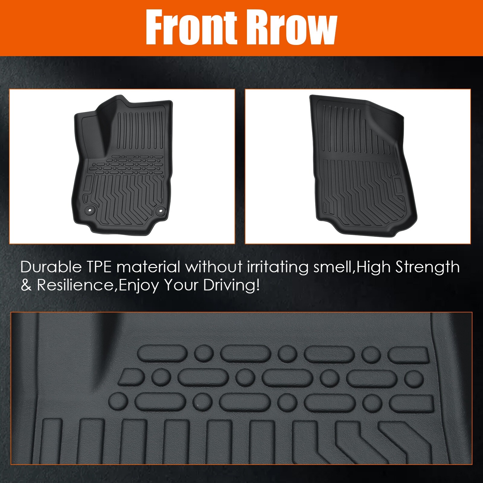 Floor Mats for 2018-2024 Chevy Equinox GMC Terrain Liner TPE Carpets ...