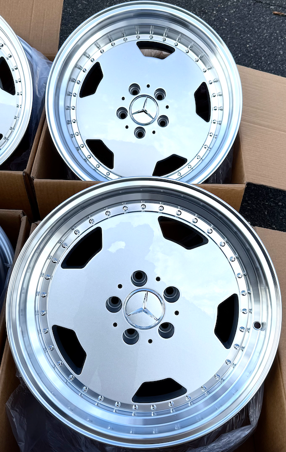 17 INCH MERCEDES RIMS WHEELS AERO HAMMER 126 CHASIS FITS 560SEL 560SEC ...