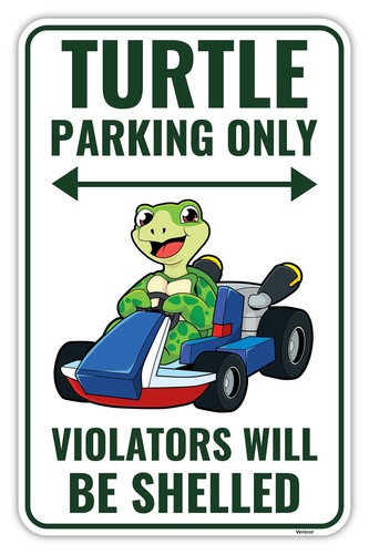 Turtle Parking Sign Decor 9 X 14 Inches Aluminum Turtle Gifts For ...