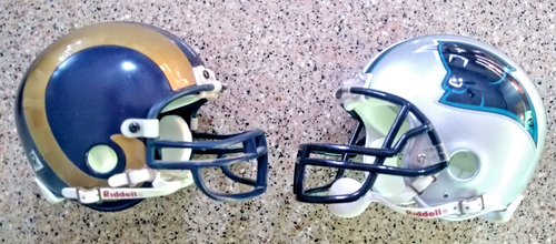 1995 LA St.Louis Rams Carolina Panthers Mini Riddell Football Helmet ...