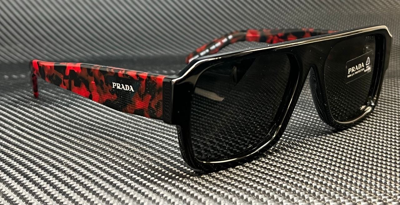 PRADA PR 22YS 1AB5S0 Black Dark Grey Men's 56 mm Sunglasses ...