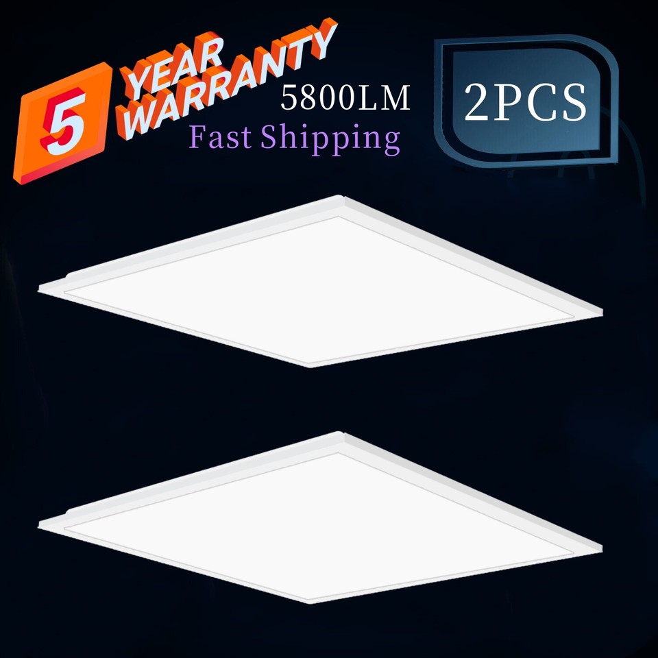 2x2 FT LED Flat Panel Drop Ceiling Lights Cool White 45W 5800LM Back ...
