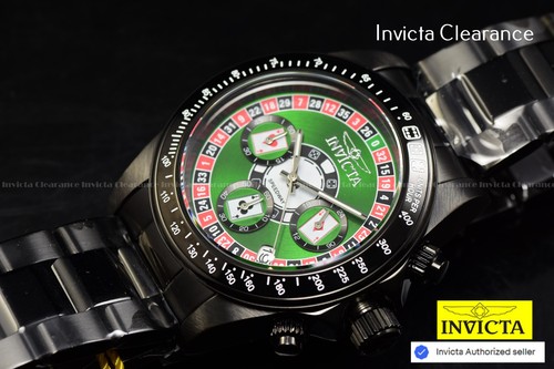Invicta Speedway Roulette Casino Chronograph GMT Green Dial Watch 44645 ...