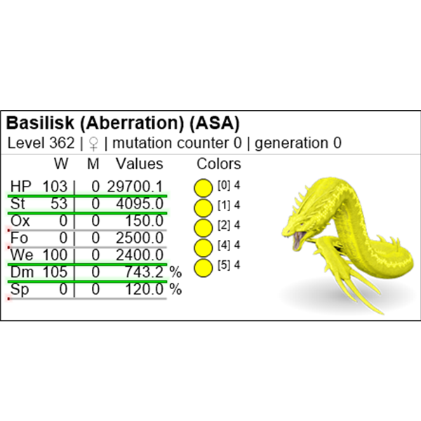 Basilisk-Ark Survival Ascended-ASA-PVE-Colors-Official-Dino- Xbox/PC ...