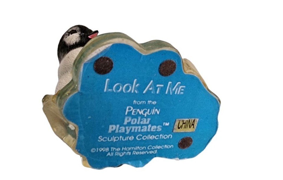 Vtg Polar Playmates Penguin Look At Me Sculpture Hamilton Collection ...