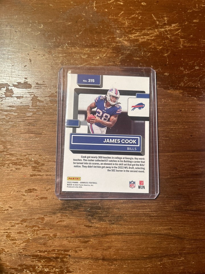 James Cook 2022 Panini Donruss Rated Rookie Press Proof Blue #315 ...