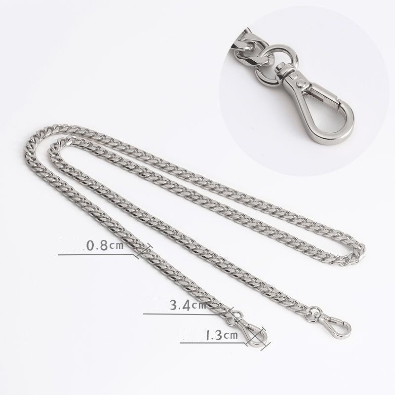 20~200CM Replacement Crossbody Silver Purse Chain For Strap Shoulder ...