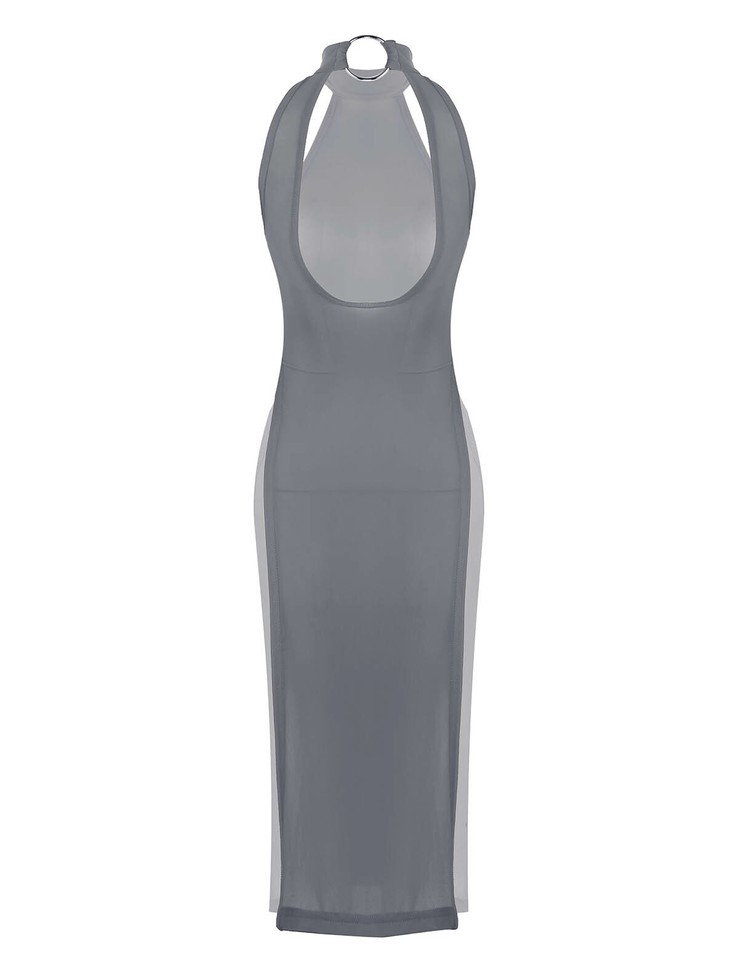 Sexy Women Lady High Side Split Sheer Cheongsam Long Dress Lingerie ...