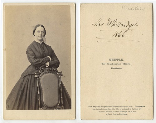 CIVIL WAR ERA LADY MRS WHITRIDGE, BOSTON, MA, WHIPPLE 1866 CDV STUDIO ...