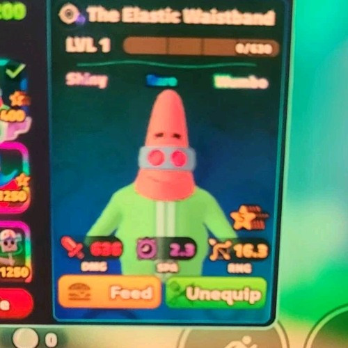 SHINY WUMBO 5⭐RARE ELASTIC WAISTBAND - SpongeBob Tower Defense SBTD | eBay