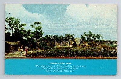 Postcard Old Folks at Home, Florida's State Song, Stephen Foster White ...