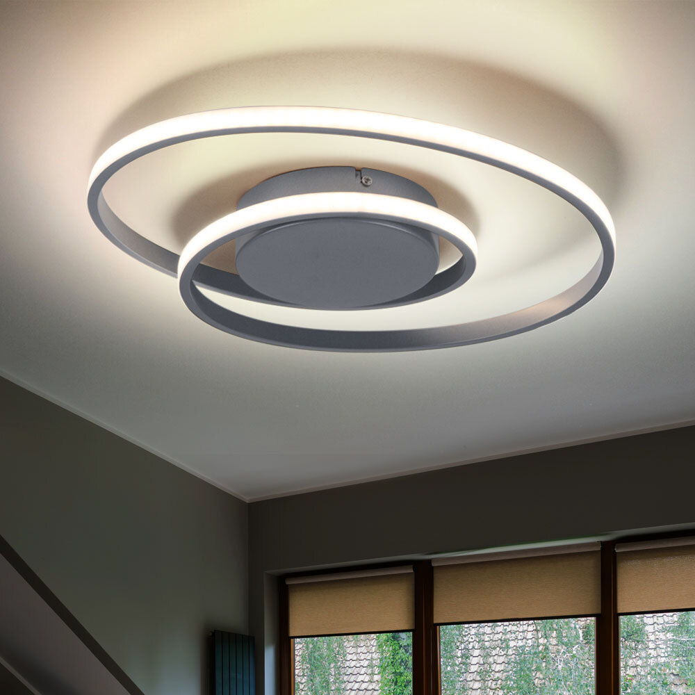 LED Design Ring Lampe Ess Zimmer Beleuchtung titan Decken Leuchte ...