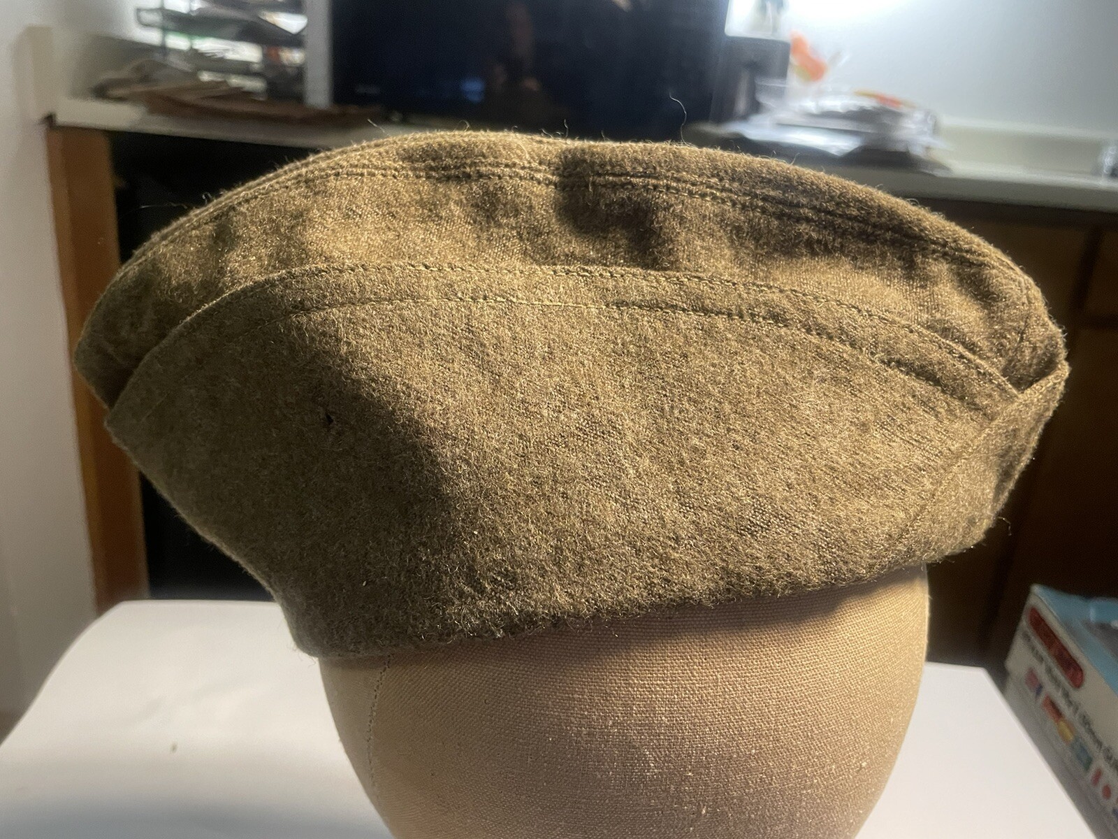 WWI US Wool Overseas Cap English Made | eBay